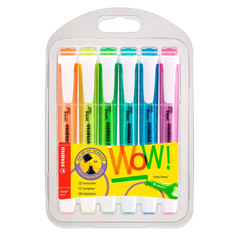 MARCATEXTOS SWING COOL C/6 NEON - Super papelera